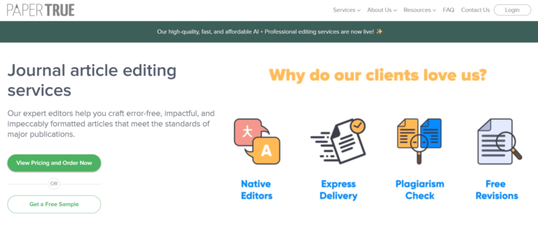 Top 10 Journal Editing Services of 2025 - PaperTrue
