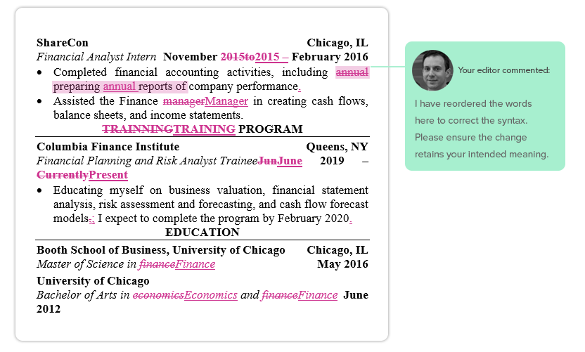 Resume | CV Proofreading & Editing Services | PaperTrue